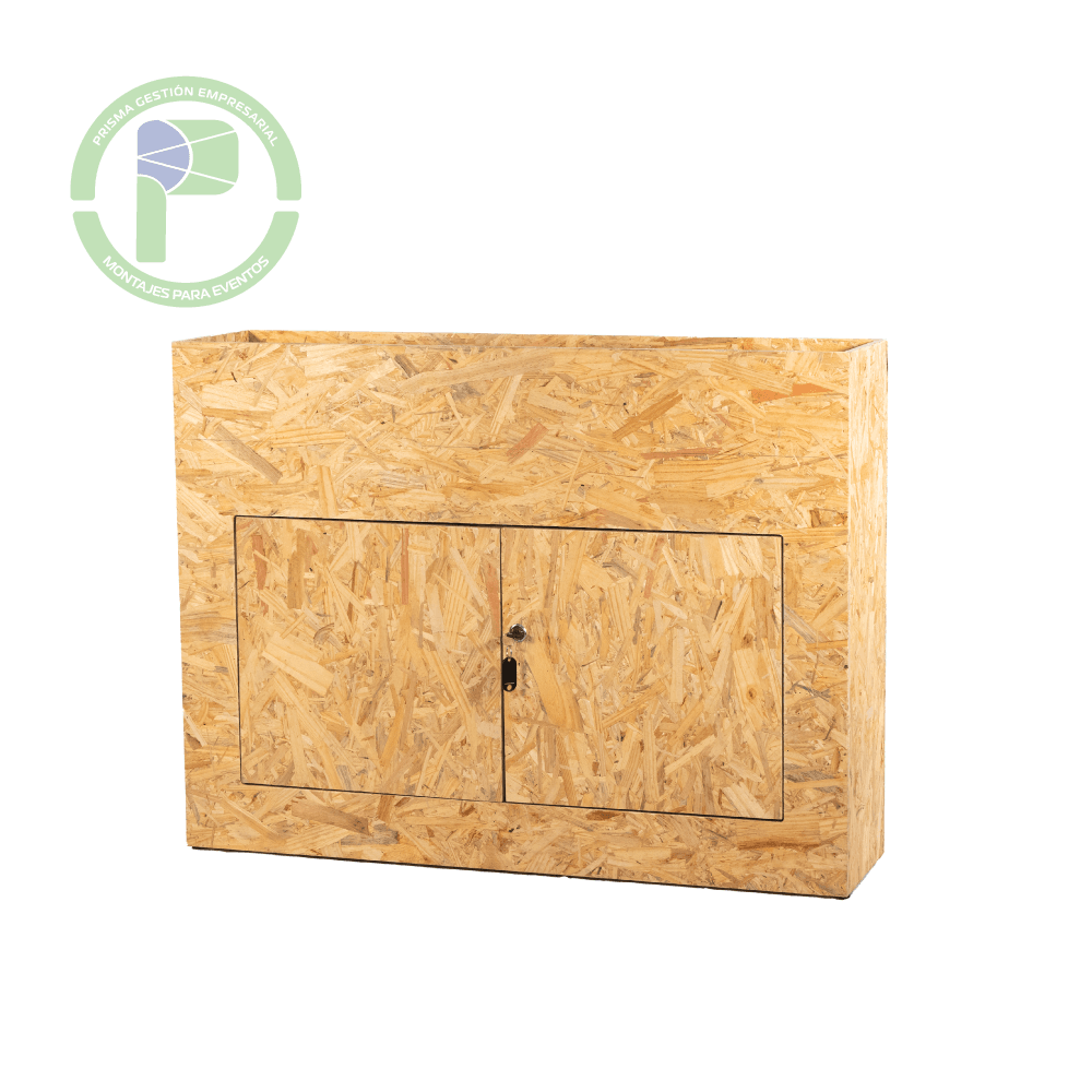 Jardinera OSB con cajón / Prisma Montajes para Eventos